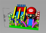 Kids Mario Theme UL blower Bouncy Castle Combo Slide