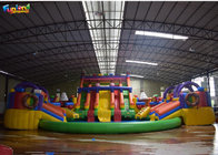 Outdoor Commercial height 8m Inflatable Water Slides With Pool