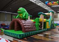 Tropical Frog theme Jumping Bouncer Land Sport Game Inflatable Obstacle Course for Kids
